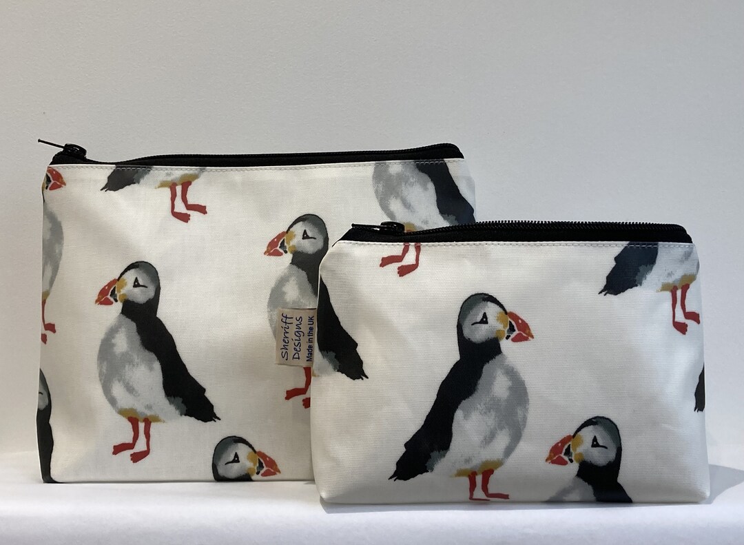 Puffin Oilcloth Wash Bag and Makeup Bag - Etsy