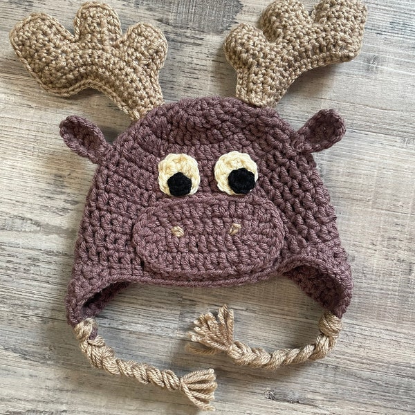 Crochet Moose Hat - Etsy