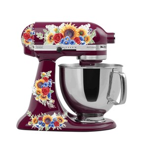 Sunflower and Roses Watercolor Bouquets Kitchen Aid Mixer Decals ...