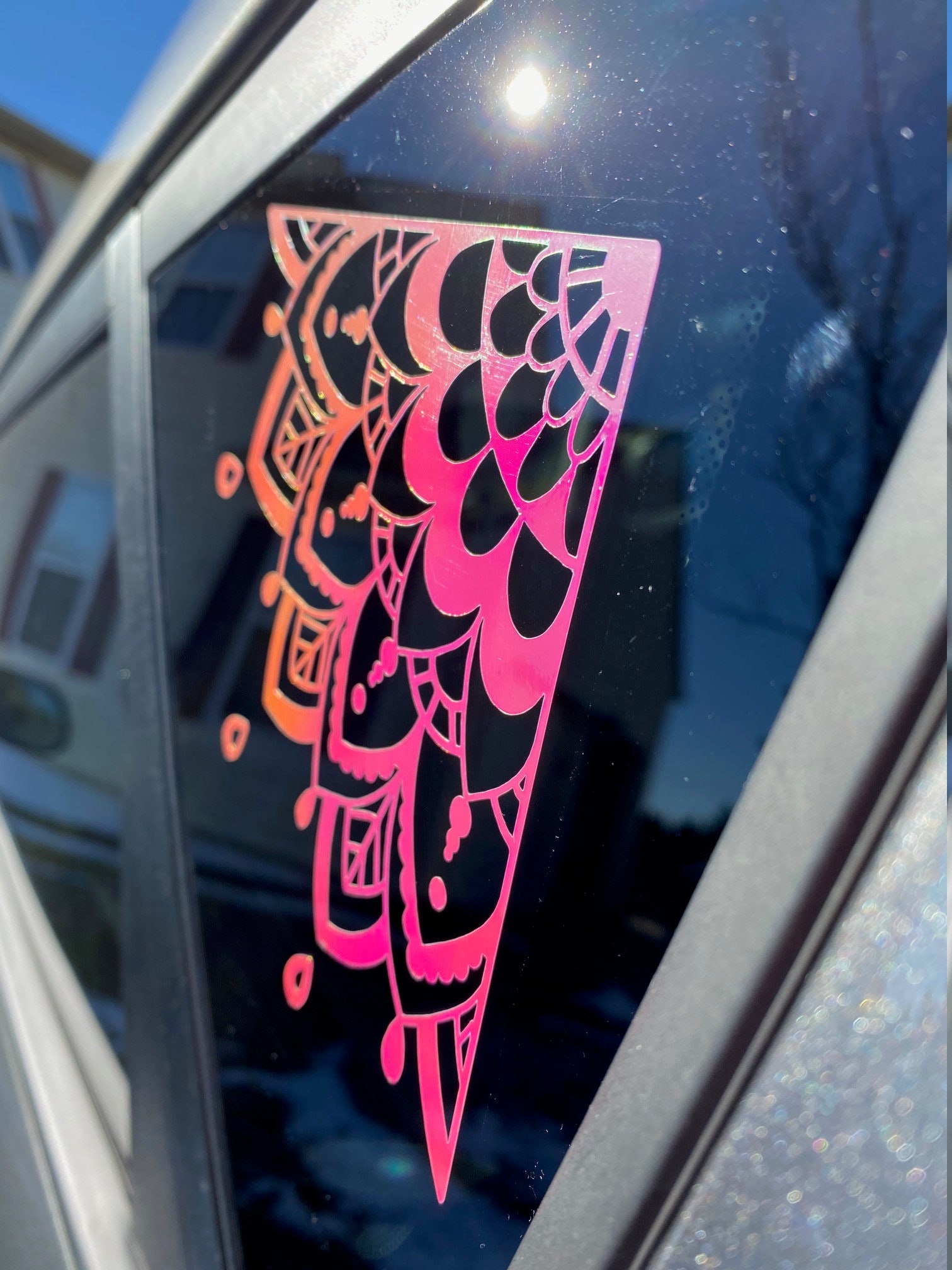 Car Mandala Car Decal Quarter Mandala Decorative Car Decal | Etsy