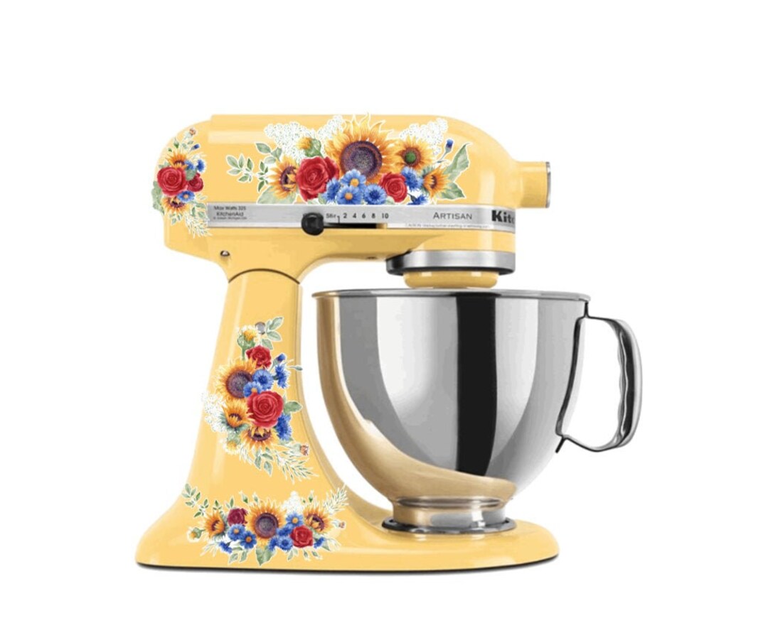 Sunflower and Roses Watercolor Bouquets Kitchen Aid Mixer Decals ...
