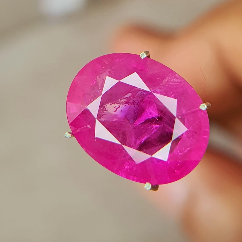 6.06 Ct Certified Burmese Ruby, Vivid Pinkish Red Oval Gemstone - Etsy