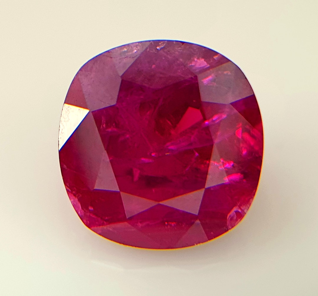 Unheated Natural Ruby Purple Red Color Cushion 2.80 Ct - 7.8 X 8 Mm ...