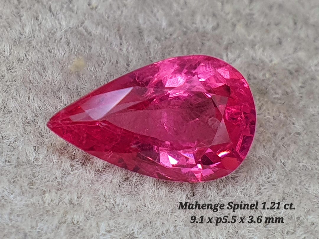 Neon Pink Mahenge Spinel, Pear Cut, 1.21 Carat - Etsy