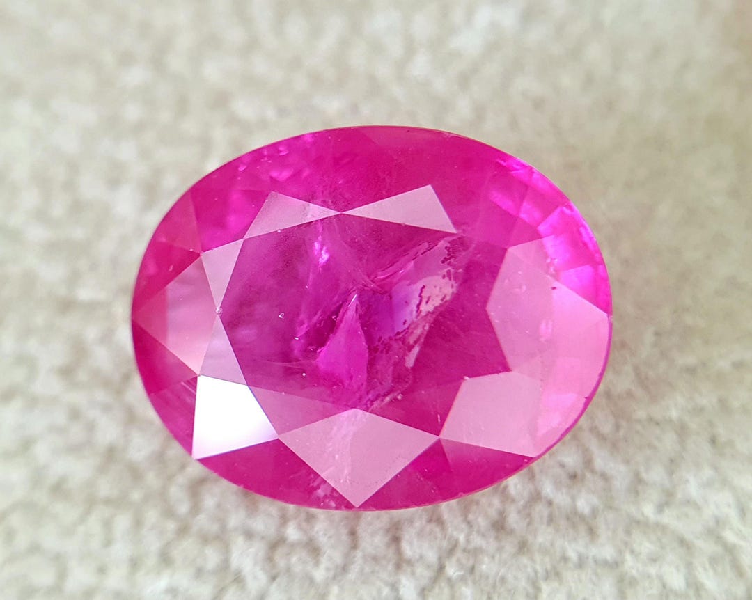 6.06 Ct Certified Natural Burmese Ruby Vivid Pinkish Red Oval Loose ...
