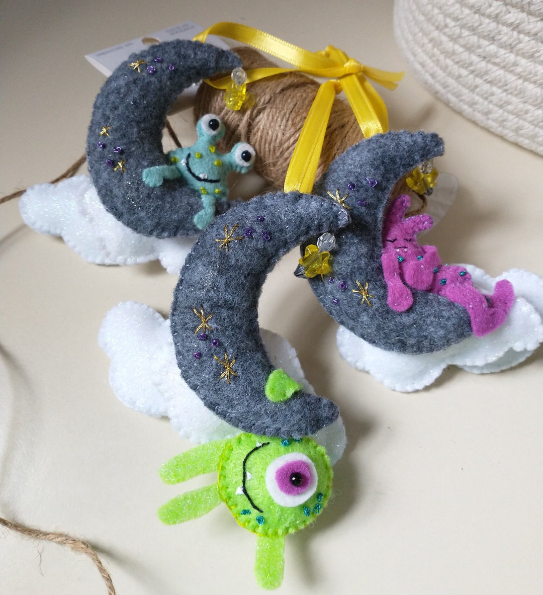 Three Piece Alien Ornament Set Alien Christmas Ornaments - Etsy