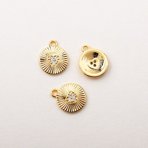Gold Medallion Charm - Etsy
