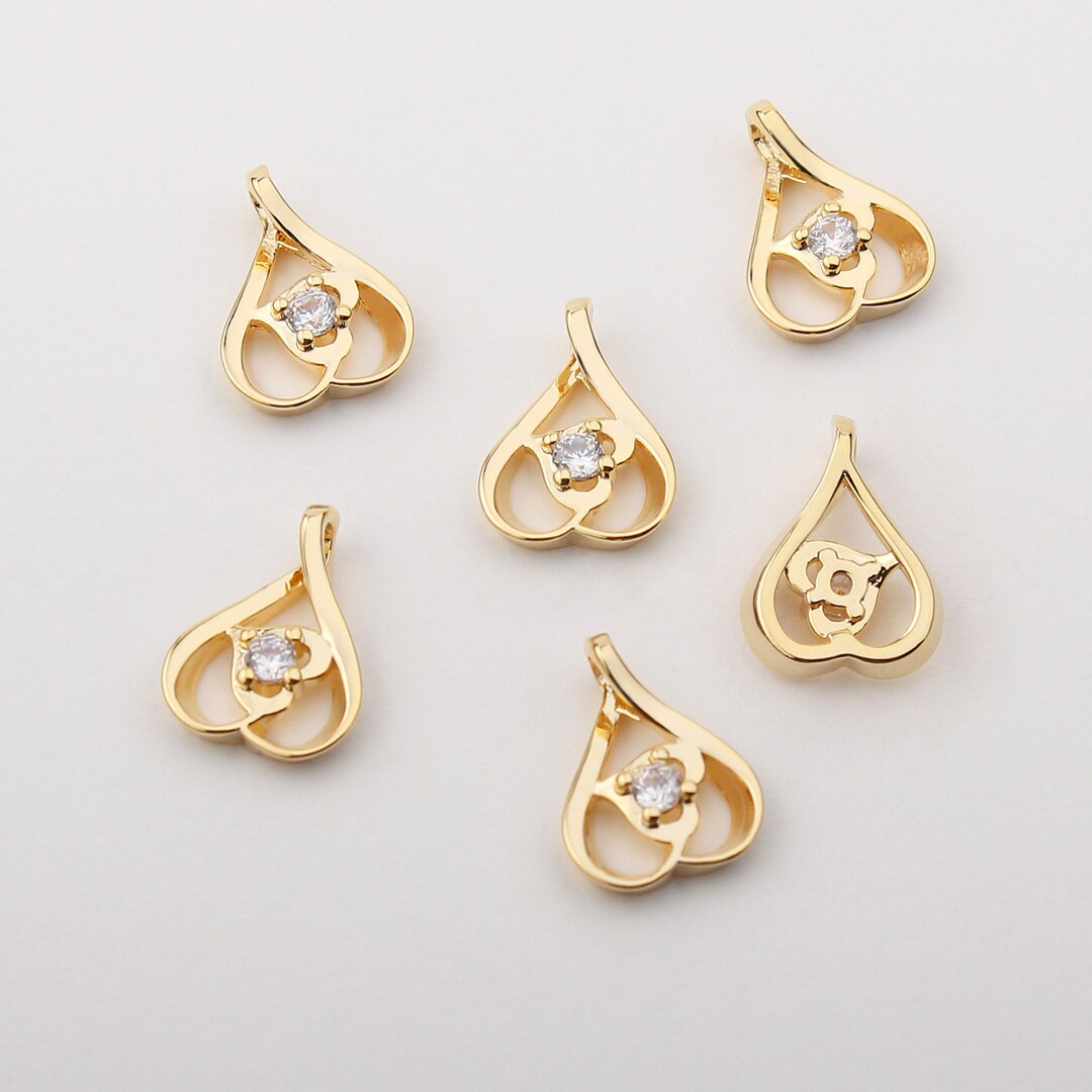 1PCS - Möbius Strip Double Heart Cubic Pendant, Mobius CZ Heart in ...