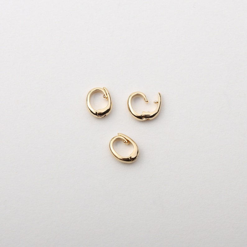 1PCS - Gold Oval Charm Bails for Pendant, Plain Clasp Link Connector ...
