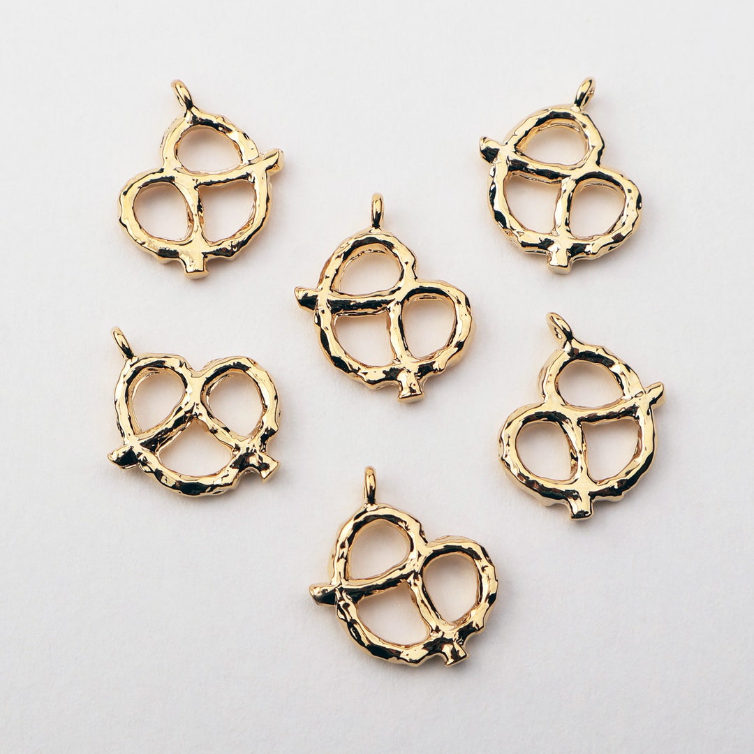 1PCS - Mini Pretzel Charm, Pretzel Knot Pendant, Bracelet Earrings ...