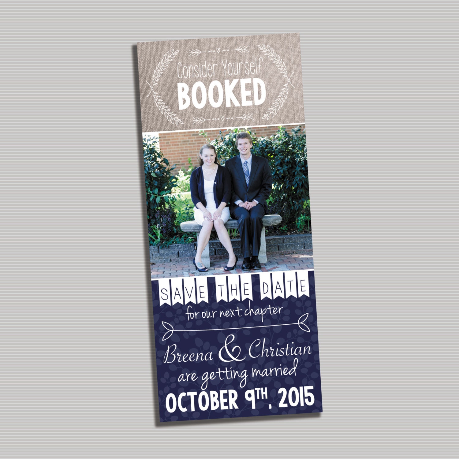 Consider Yourself Booked Save the Date Bookmark DIGITAL | Etsy