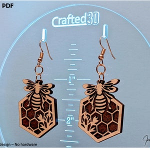 SVG Cut File for Beehive Earring Pattern for Glowforge Laser Gift for ...