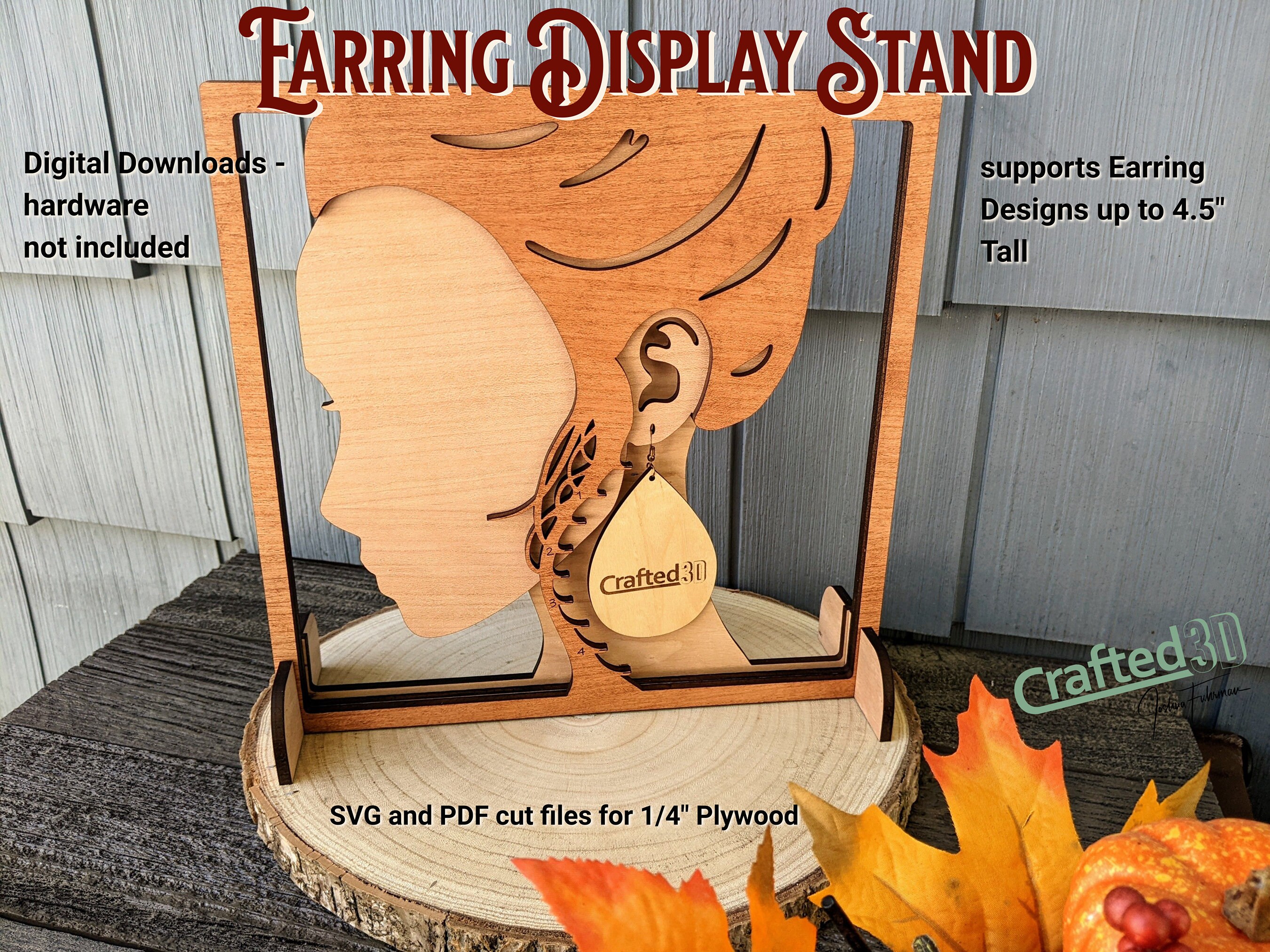 Earring Holder Display Stand SVGPDF Instant Download Cut - Etsy