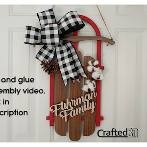 Runner Sled Holiday Layered Sign Base Hanging Vintage Style Decor ...