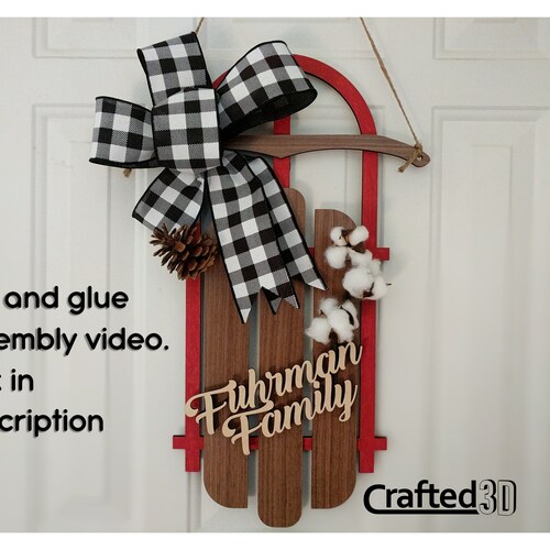 Runner Sled Holiday Layered Sign Base Hanging Vintage Style - Etsy