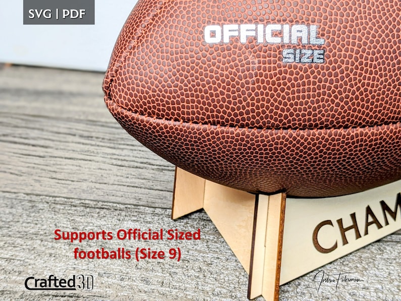 Football Stand SVG Cut File for Glowforge Trophy for Official Sized ...