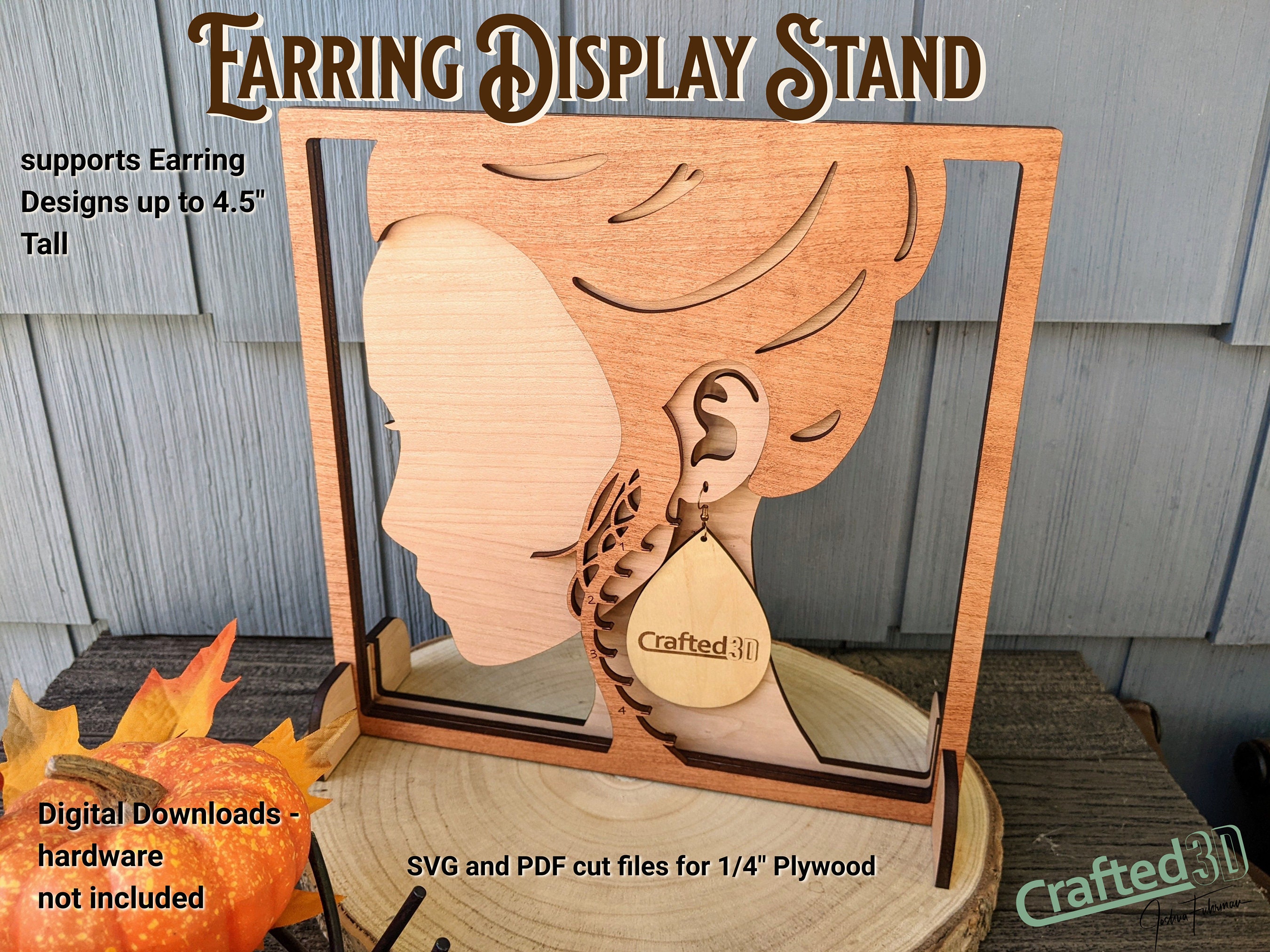 Earring Holder Display Stand SVG PDF – 10