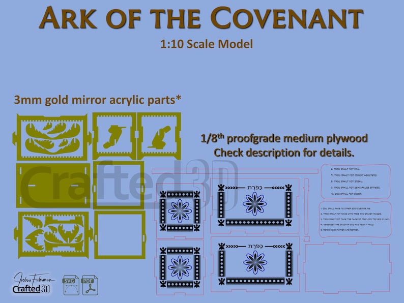 Ark of the Covenant - 1:10 Scale Model | Pastor Appreciation - SVG PDF ...