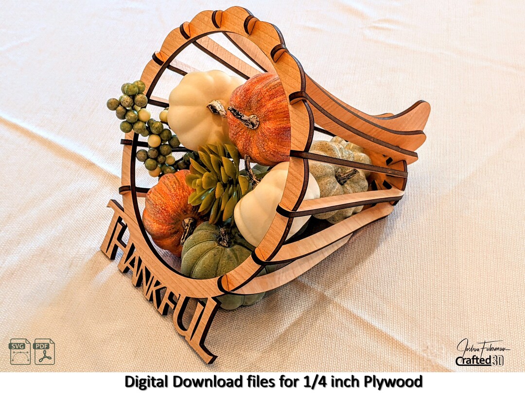 Cornucopia Thankful Basket | Instant Download SVG PDF | for Fall and ...