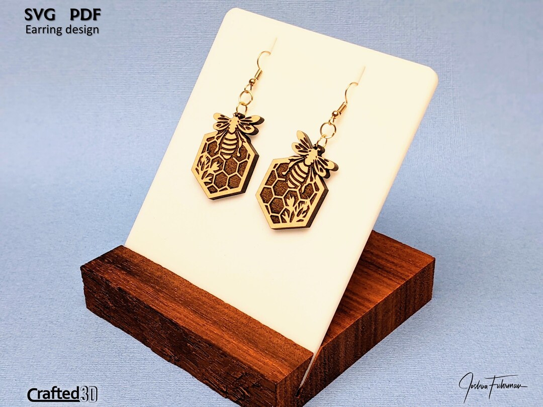 SVG Cut File for Beehive Earring Pattern for Glowforge Laser Gift for ...