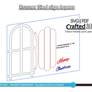 Runner Sled Holiday Layered Sign Base Hanging Vintage Style Decor ...