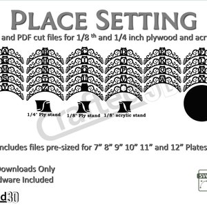 Monogram Place Setting | Instant Download SVG PDF | A-Z + Blank to ...