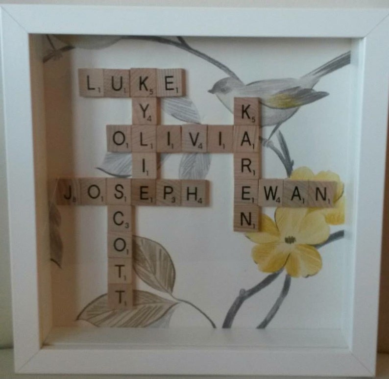 Tiled Word Frame Family Tree Frame Tiled Family Frame - Etsy