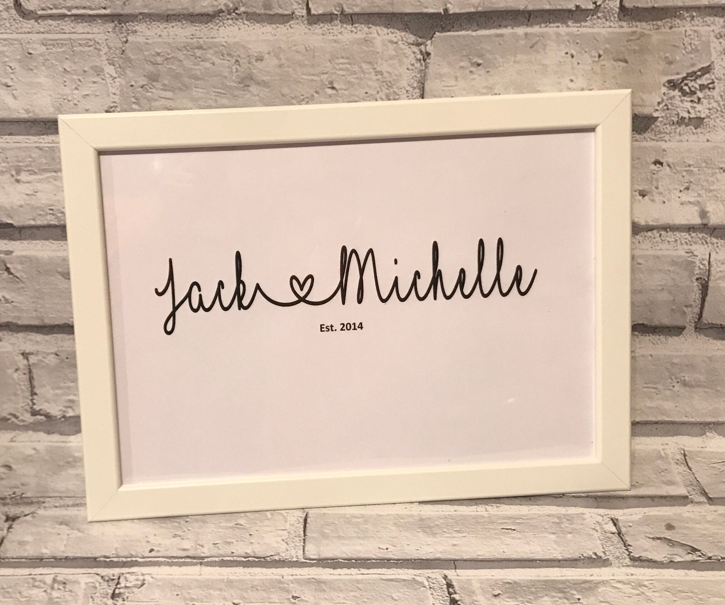 Personalised Couples Frame, Wedding Gift, Engagement Present, Together ...