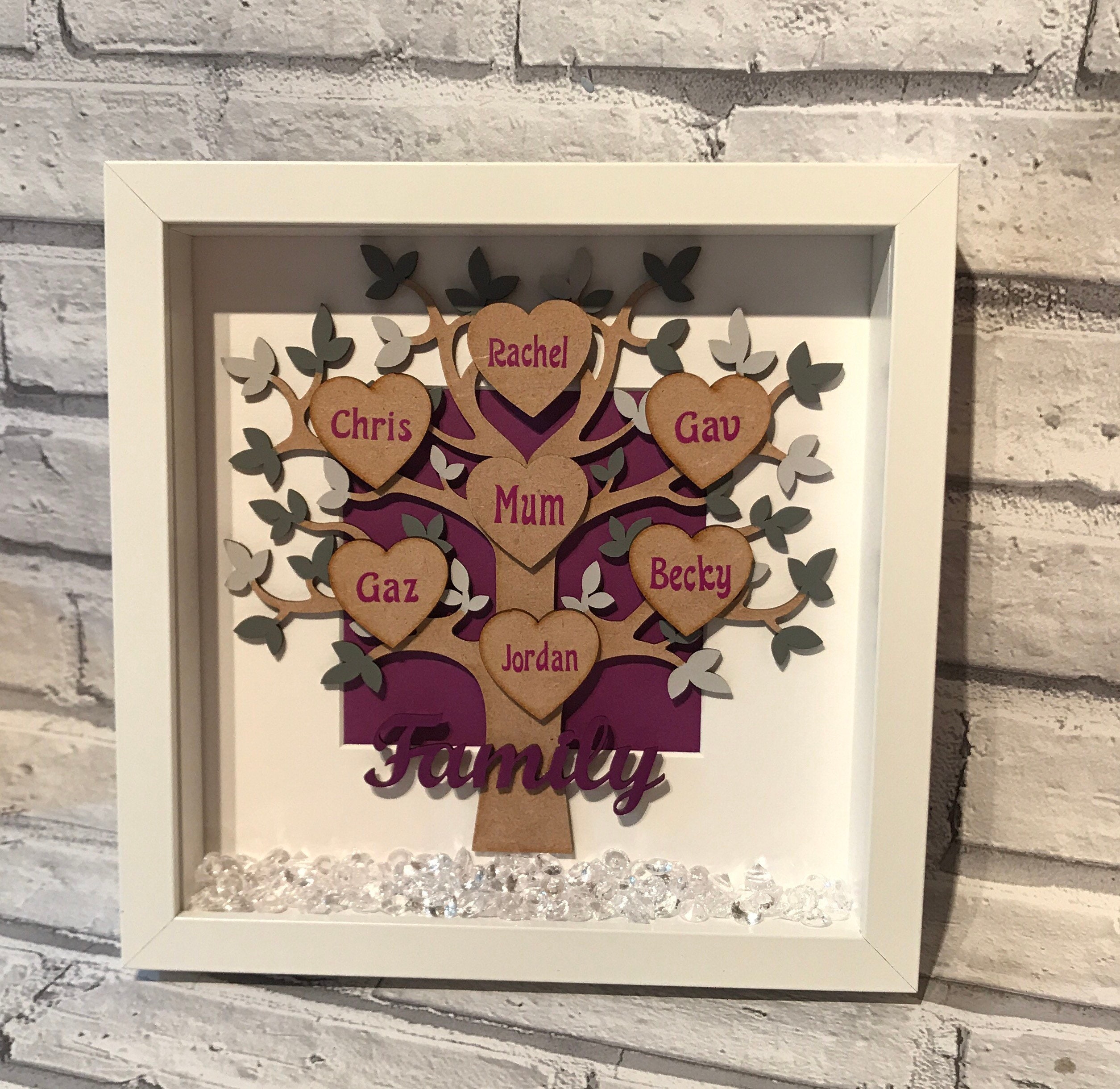 Family Tree Frame, Personalised Family Gift, Keepsake Frame - Etsy