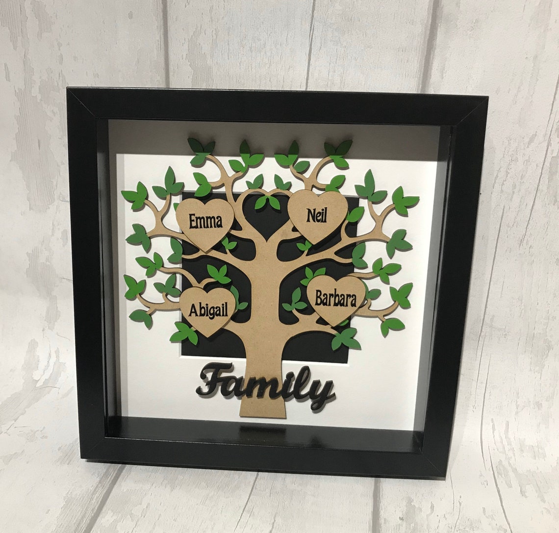 Family Tree Frame Personalised Family Gift Keepsake Frame | Etsy