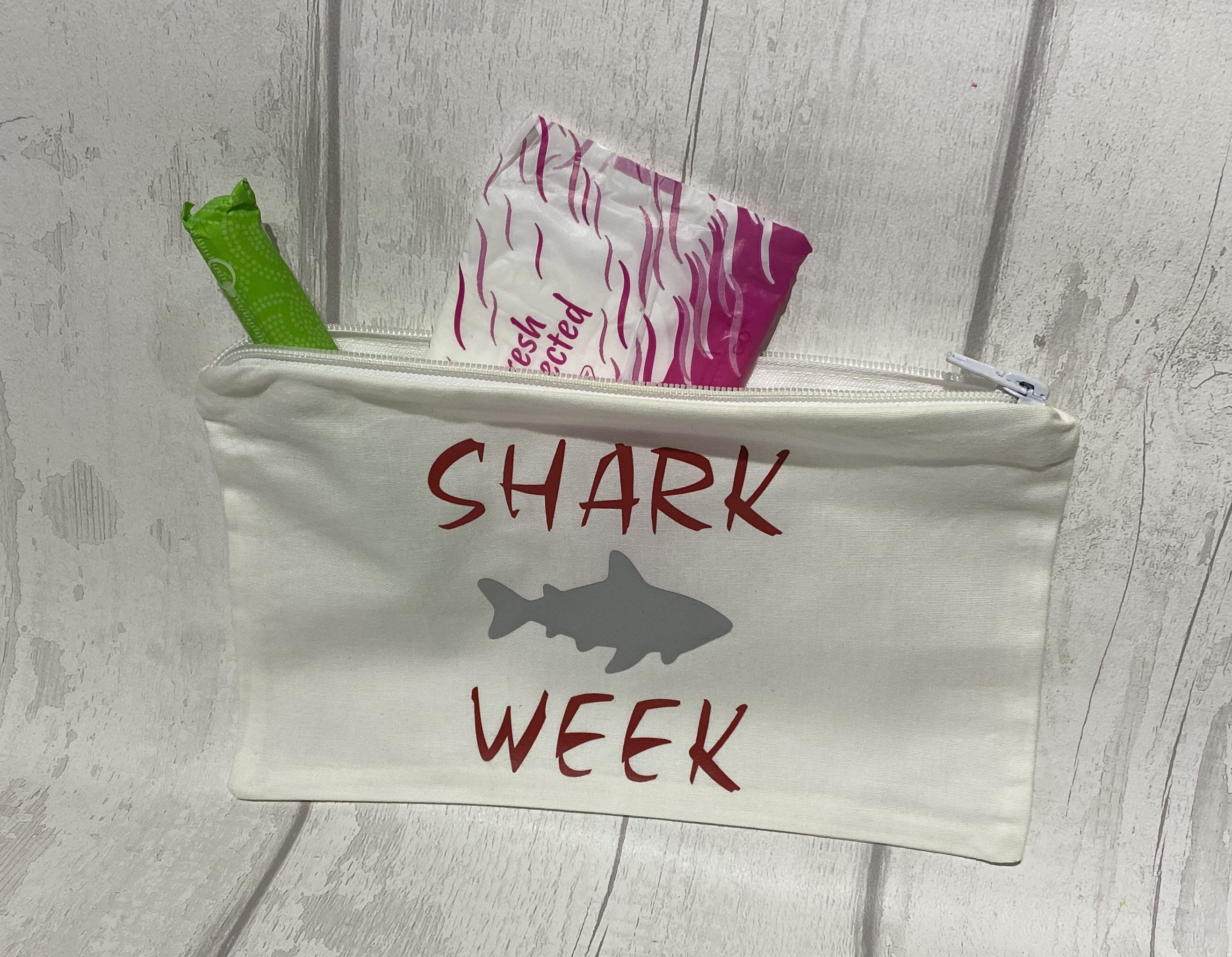Shark Week Sanitary Towel Case, Shark Week Tampon Pouch, Feminine ...