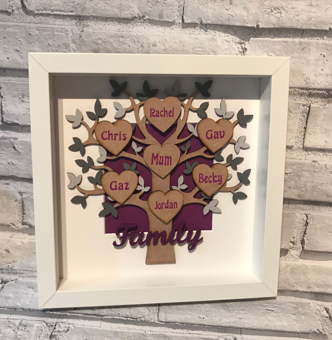 Family Tree Frame Personalised Family Gift Keepsake Frame | Etsy