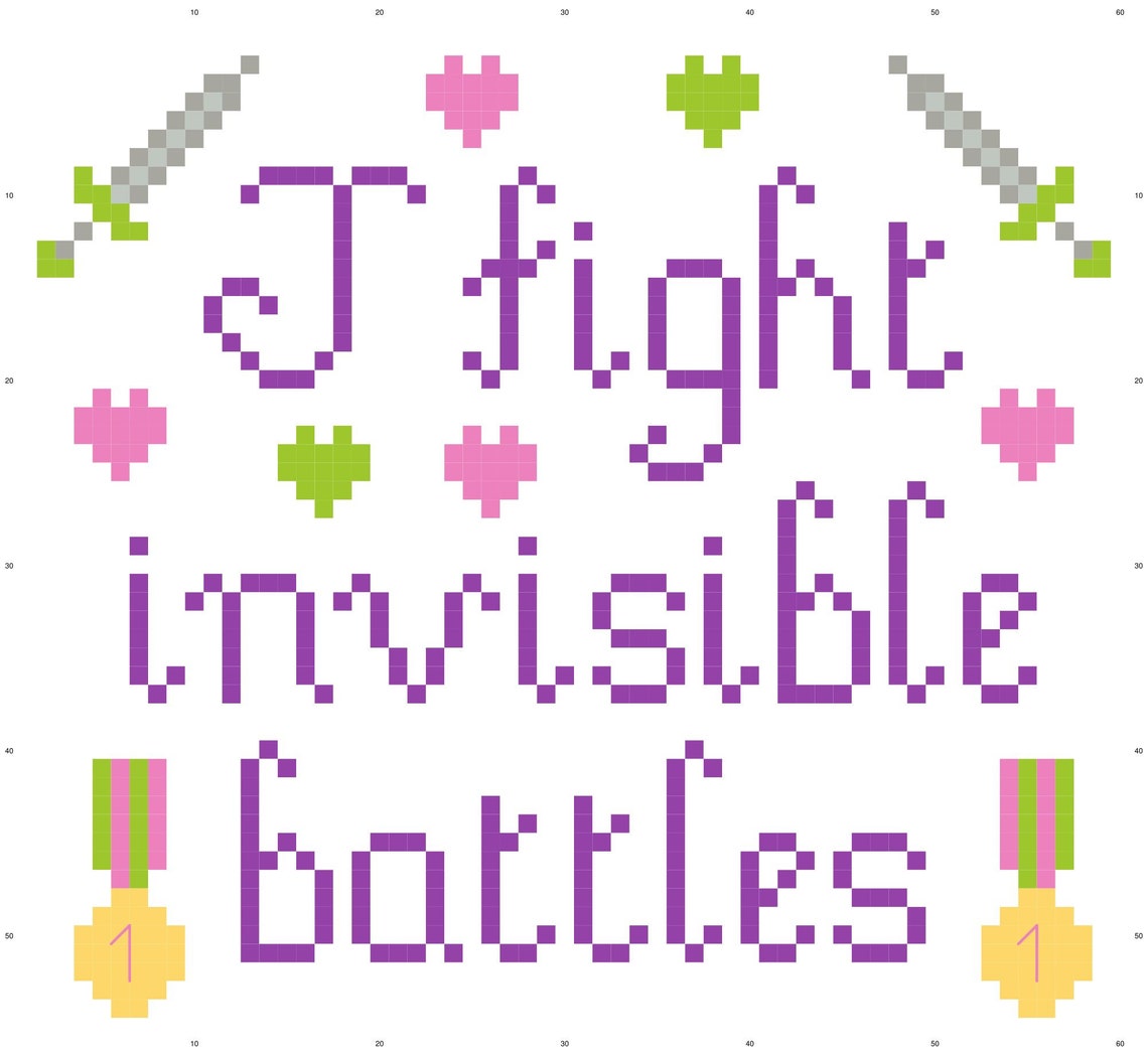 I Fight Invisible Battles Cross Stitch Pattern PDF Instant | Etsy