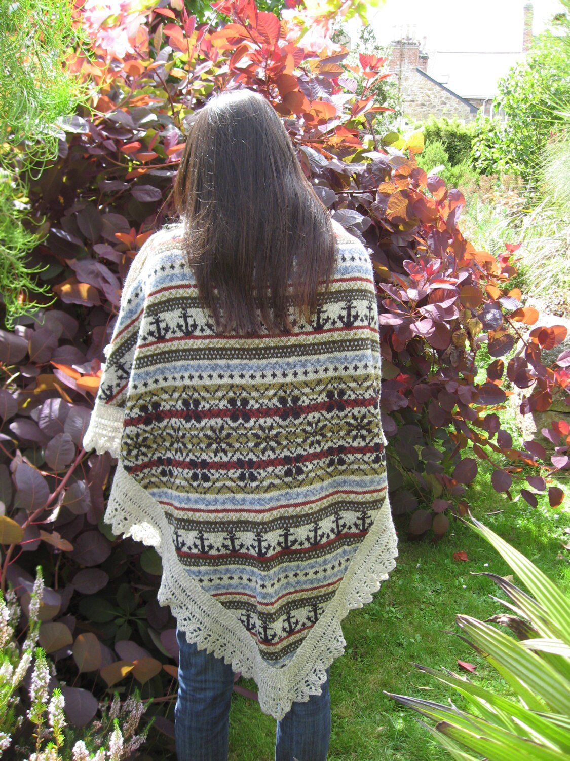 Celtic Tweed Fairisle Knitted Shawl Knitting Pattern and Charts ...