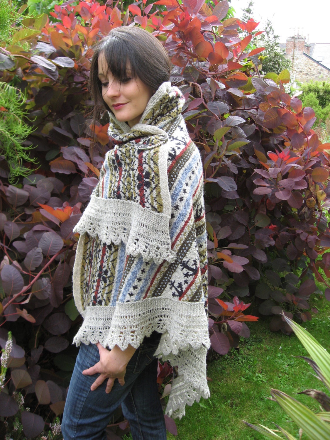 Celtic Tweed Fairisle Knitted Shawl Knitting Pattern and Charts ...