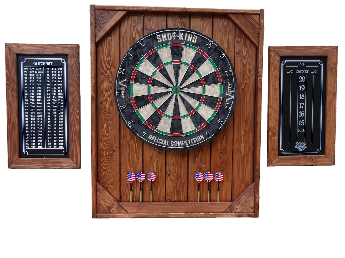 Dart Board Backboard English Chestnut stained/Dart Cabinet / | Etsy