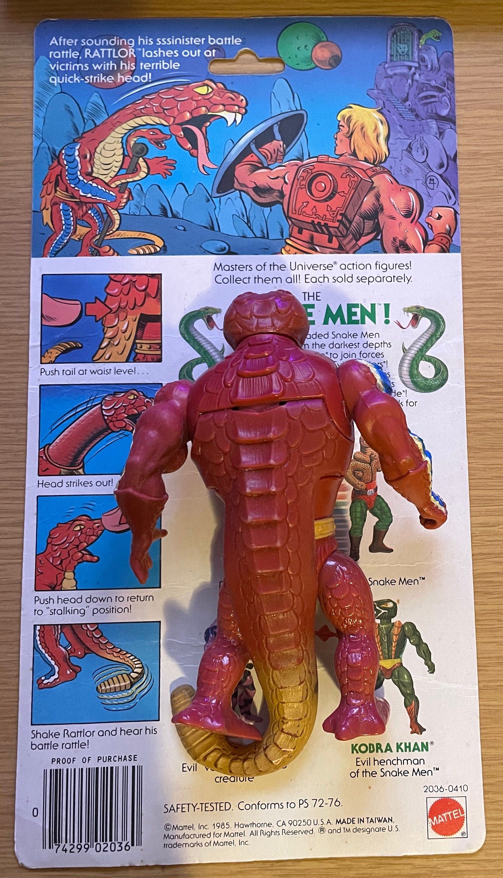 Original 1980's MOTU He-man Masters of the Universe RATTLOR With Card ...