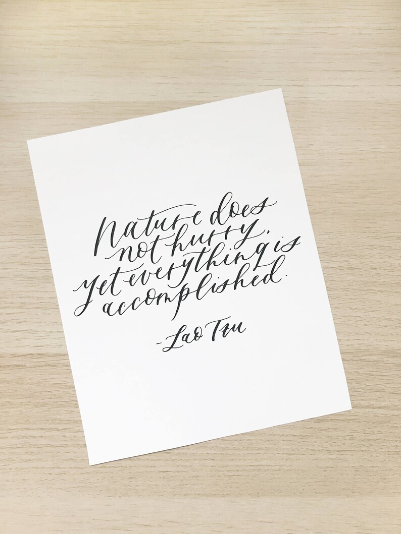 Calligraphy Nature Print Calligraphy Giclée Print Lao Tzu | Etsy