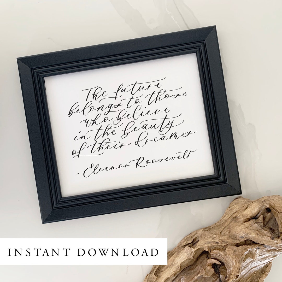 Calligraphy Quote Printable - Eleanor Roosevelt Quote - Instant ...