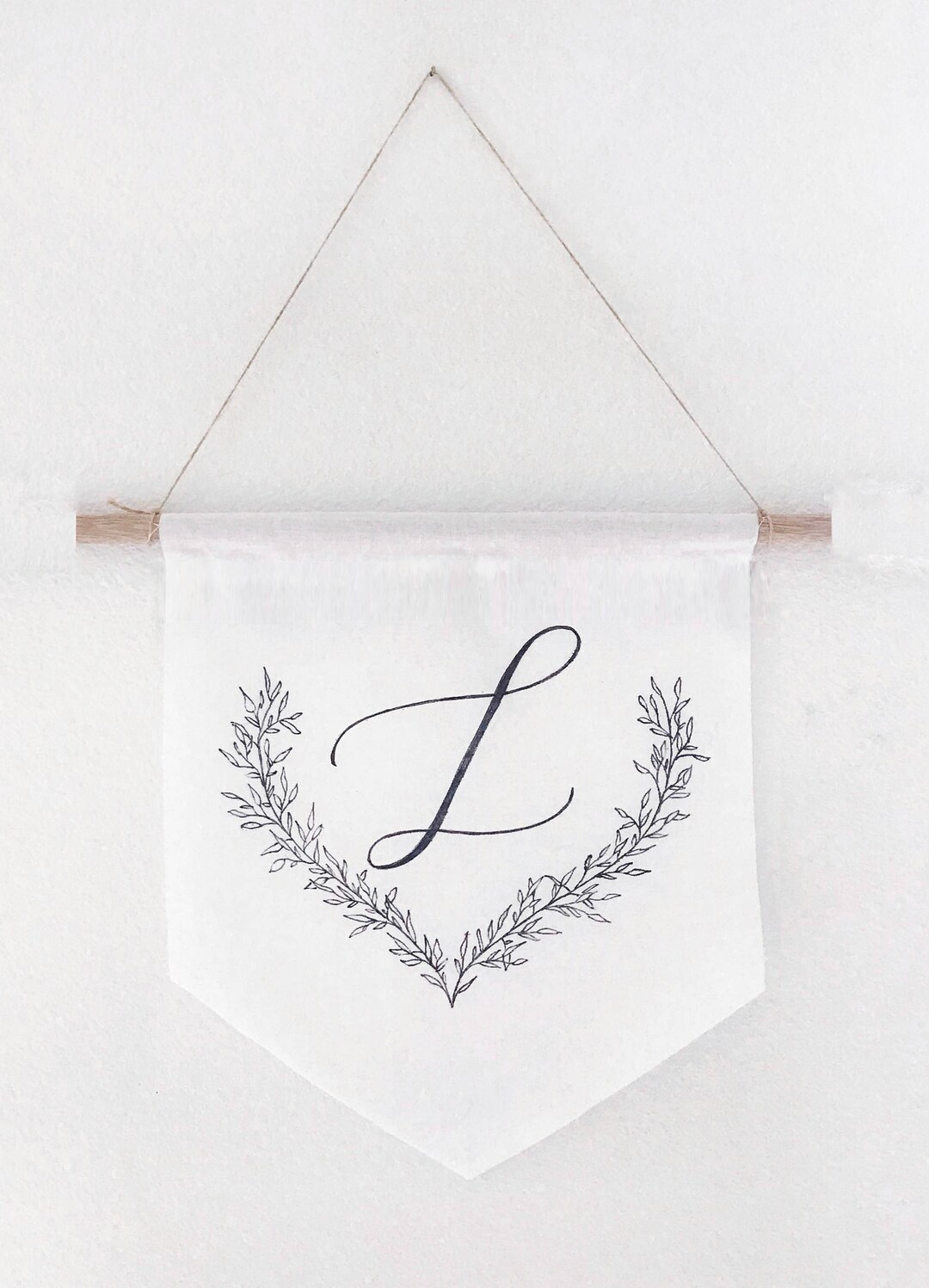 Calligraphy Monogram Fabric Banner - Custom Calligraphy Wall Hanging - Etsy