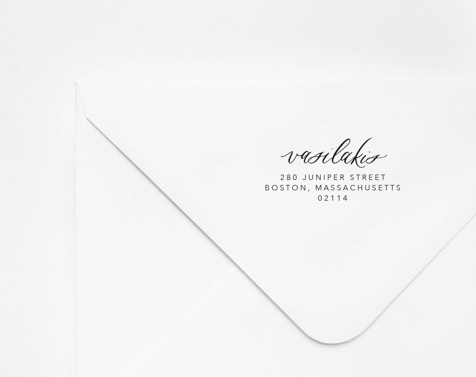 Custom Calligraphy Return Address Stamp | Etsy