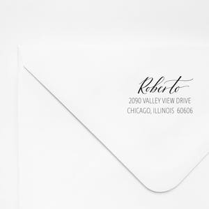Custom Calligraphy Return Address Stamp - Etsy