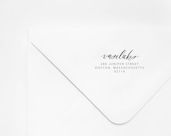 Custom Calligraphy Return Address Stamp | Etsy