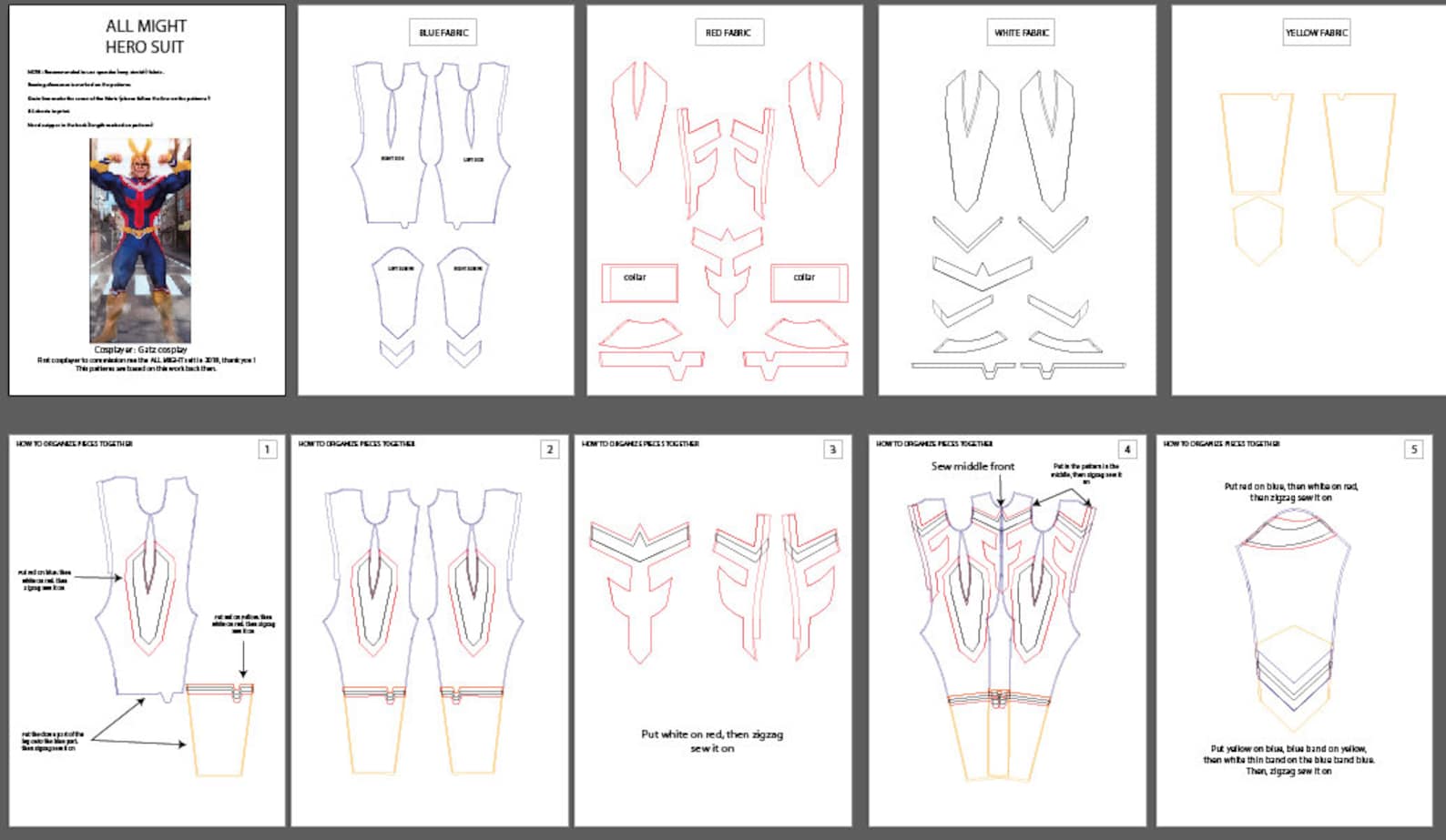 COSPLAY PATTERNS - All Might Hero Suit SIZE S - Etsy
