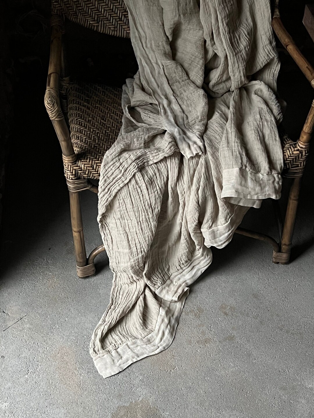 BIG Linen Blanket READY Stonewashed Crumpled Linen - Etsy
