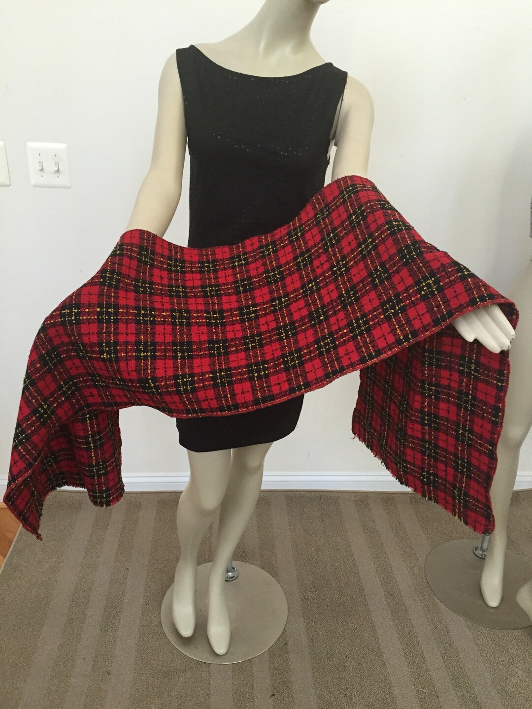 Red Multi Plaid Scarf. Red Tartan Scarf. Women's Christmas Holiday ...