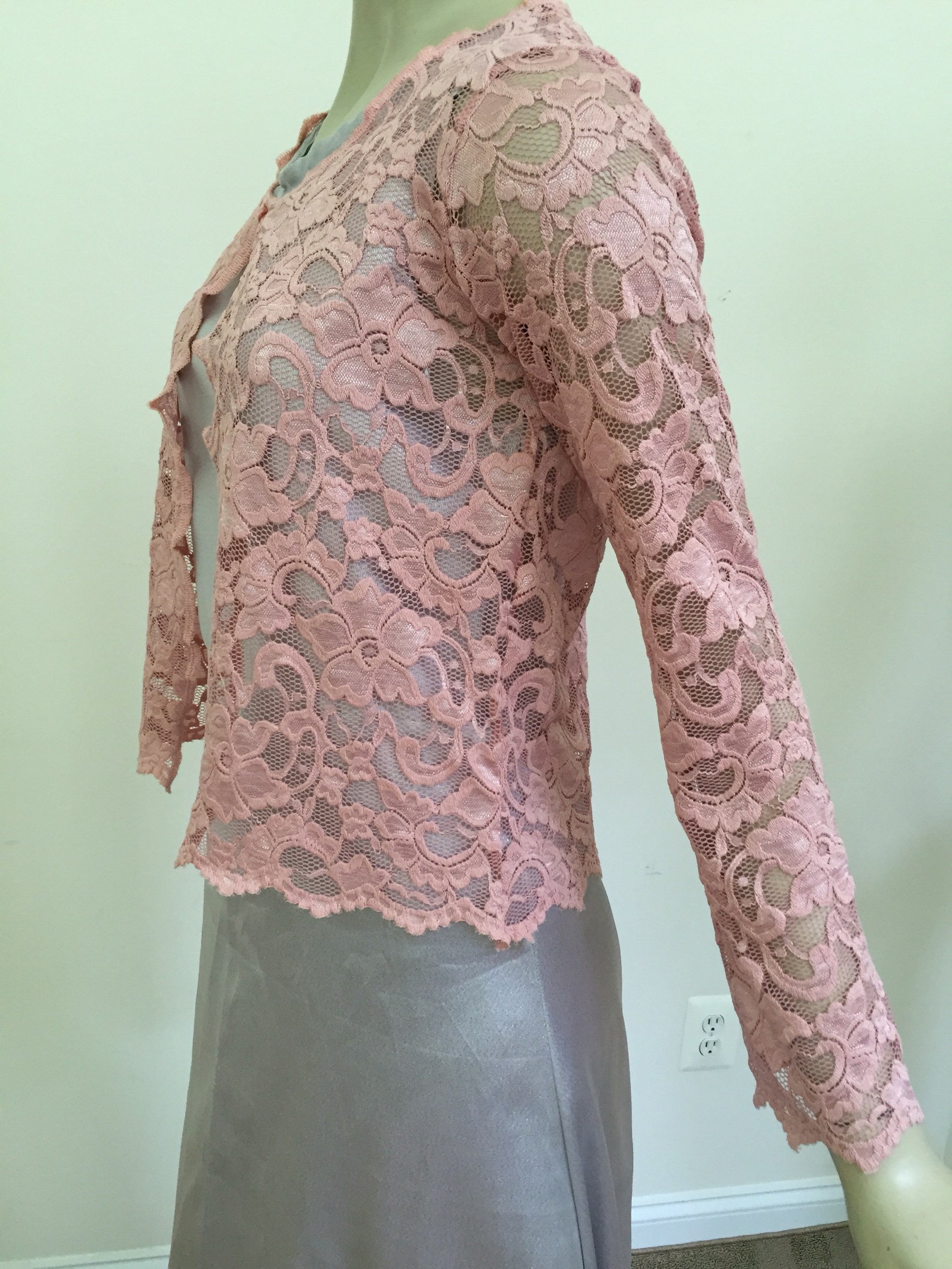Women's Blush Pink Lace Jacket. Embroidered Floral Lace - Etsy UK