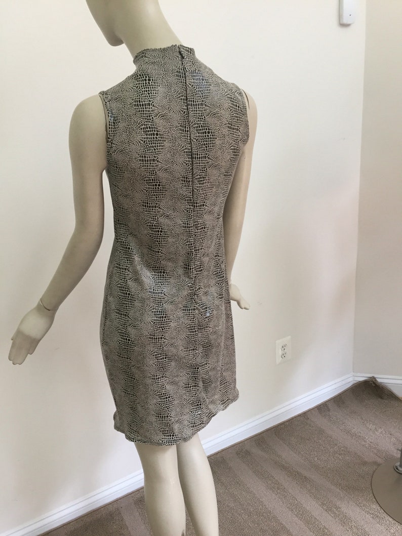Python Print Mock Turtleneck Sheath Dress With Keyhole Front. - Etsy