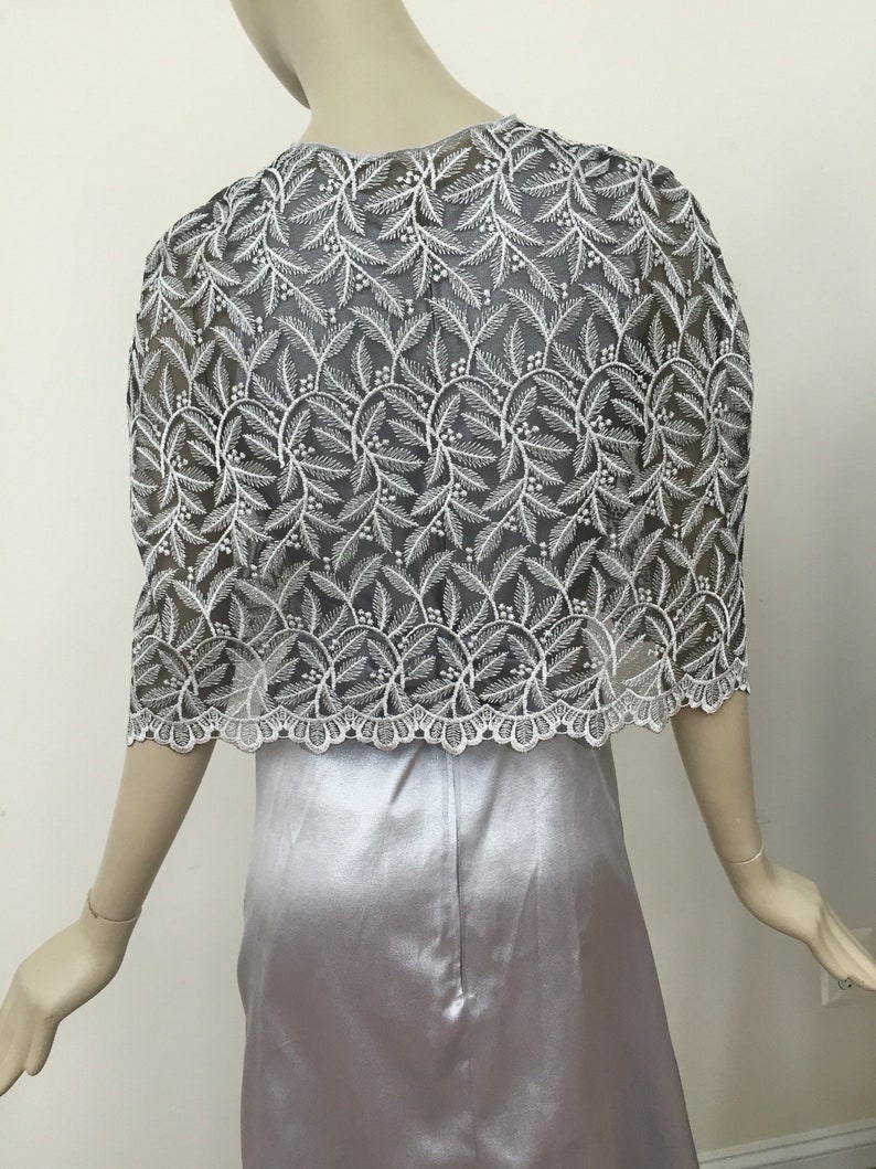 Patterned Silver Glitter Lace Cape. Women's Sheer Nylon - Etsy Singapore