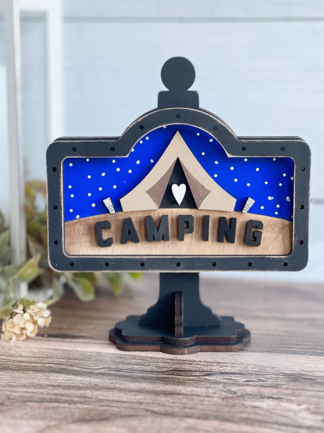 Add on Camping Mini Sign for the Mini Post Drop in Frame and Tall Table ...